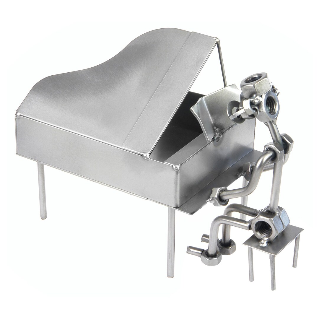 Nuts and Bolts Sculpture Grand Piano - Handmade Metal Ornament Figurine ...