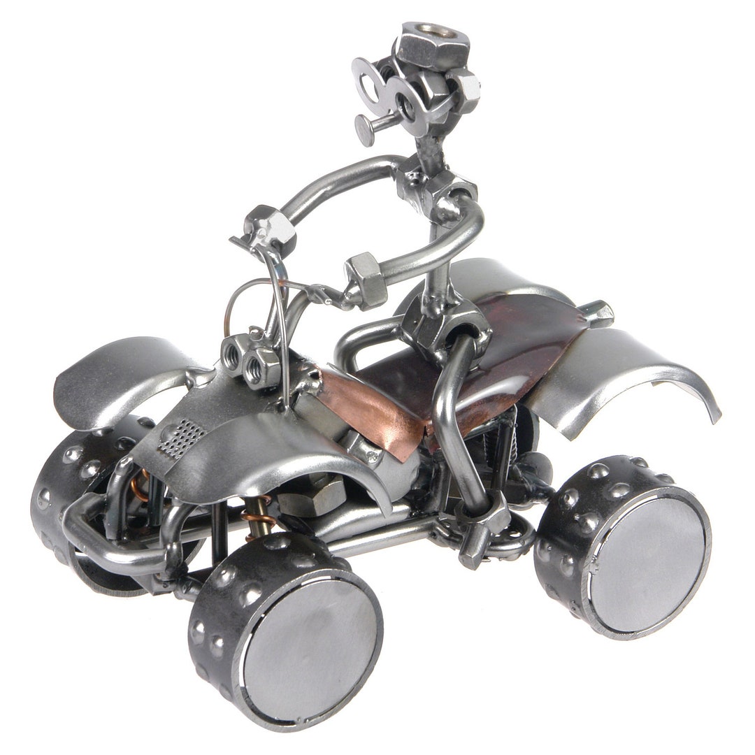 Nuts and Bolts Sculpture Quad Motorbike - Handmade Metal Ornament ...
