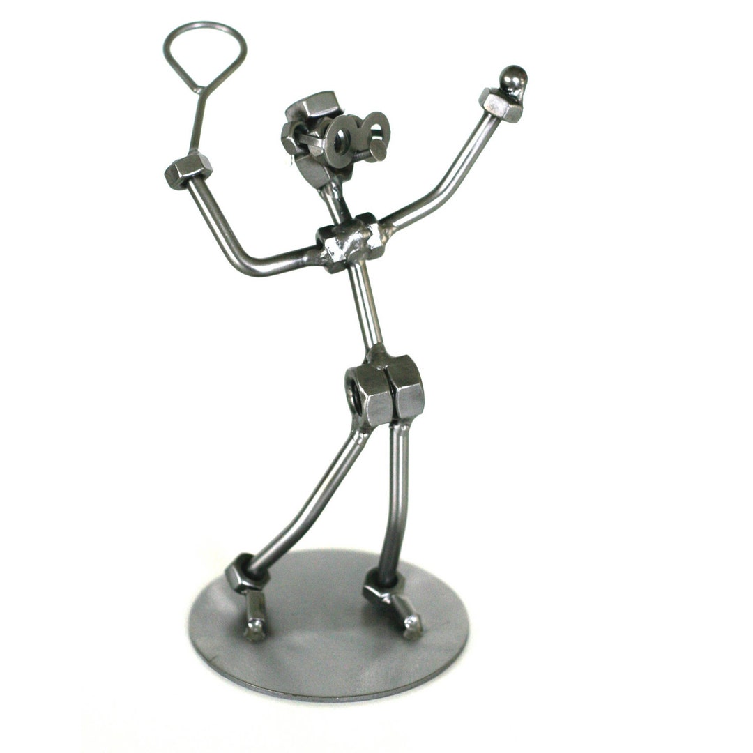Nuts and Bolts Sculpture Tennis Service - Handmade Metal Ornament ...