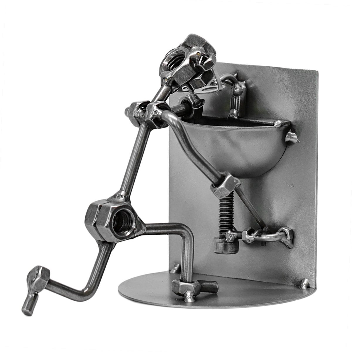 Nuts and Bolts Sculpture Plumber - Handmade Metal Ornament Figurine ...