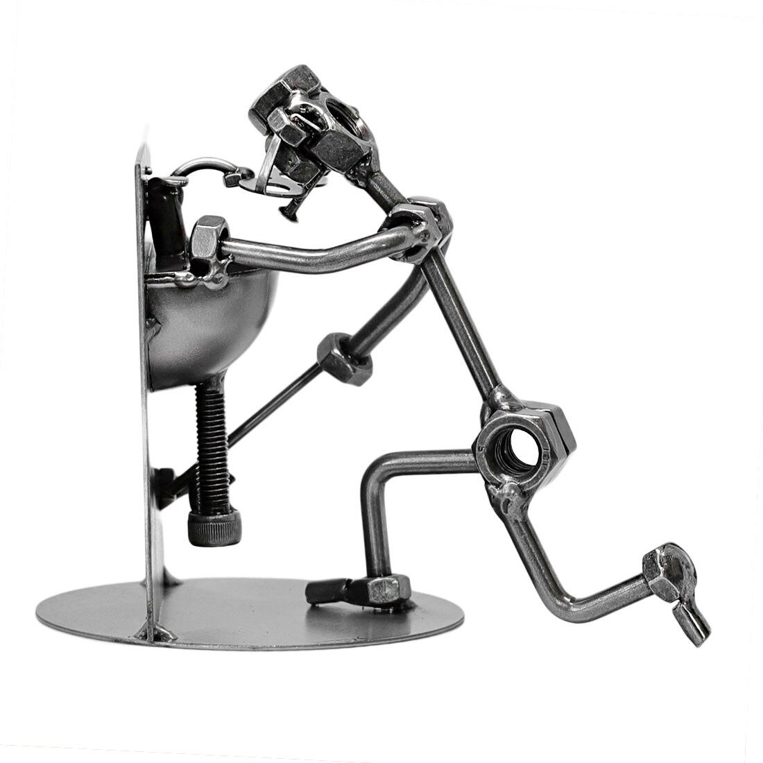 Nuts and Bolts Sculpture Plumber - Handmade Metal Ornament Figurine ...