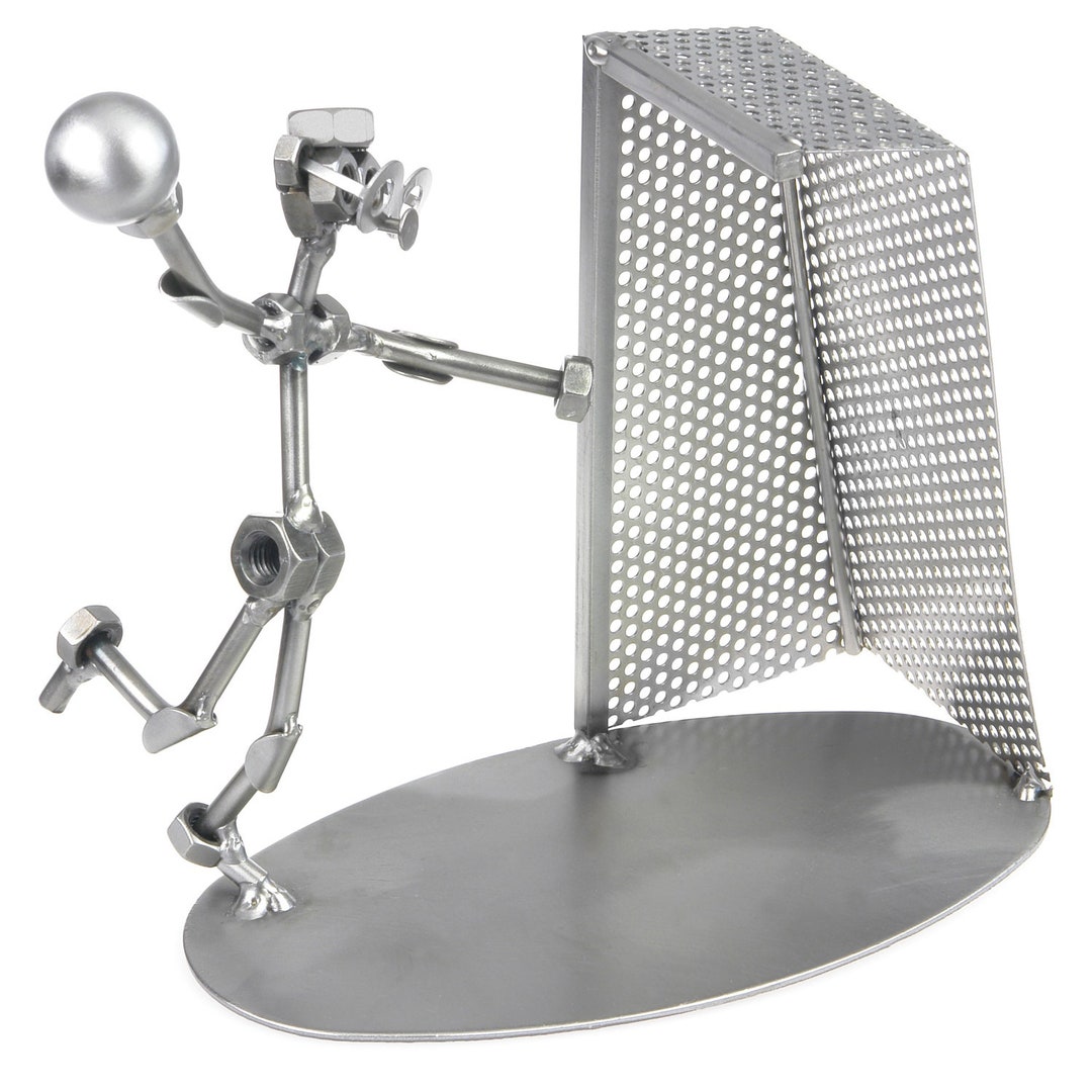 Nuts and Bolts Sculpture Handball Player - Handmade Metal Ornament ...