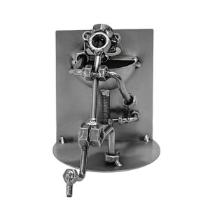 Nuts and Bolts Sculpture Plumber - Handmade Metal Ornament Figurine ...