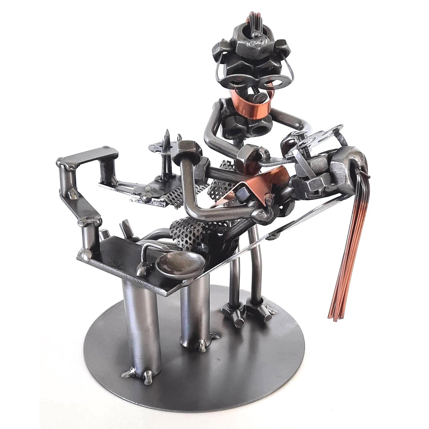 Nuts and Bolts Sculpture Dentist Woman - Handmade Metal Ornament ...