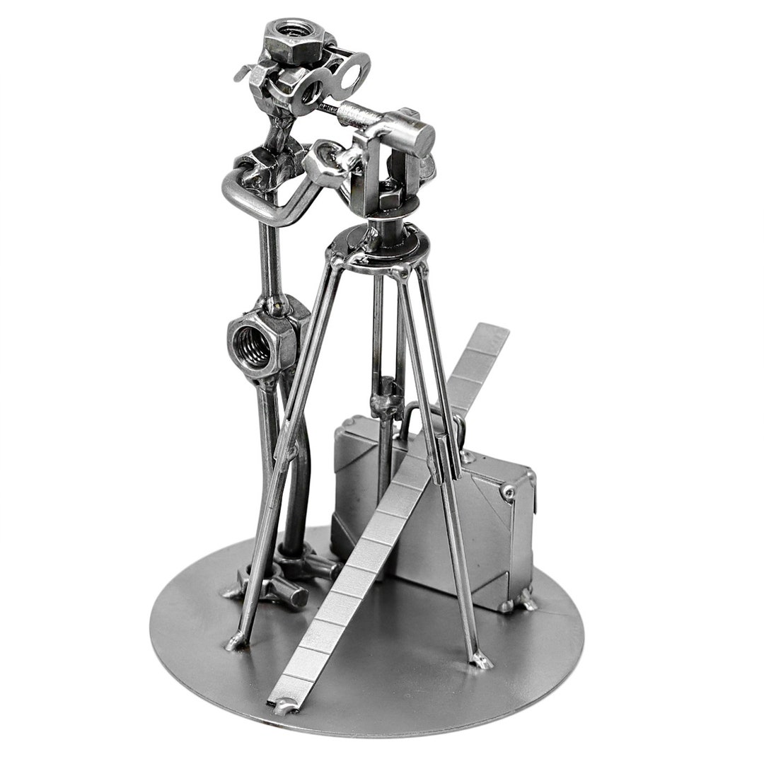 Nuts and Bolts Sculpture Land Surveyor - Handmade Metal Ornament ...