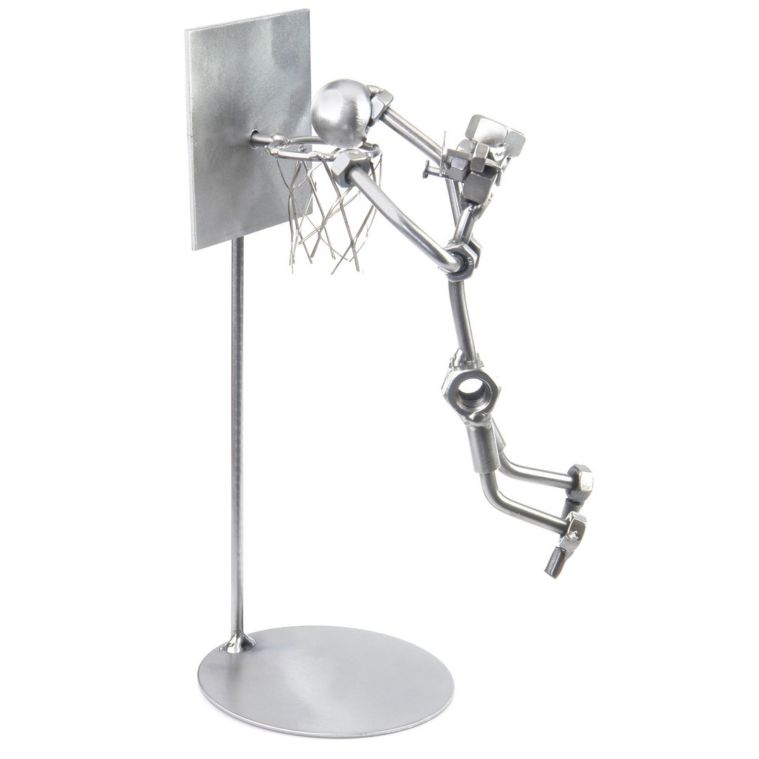 Nuts and Bolts Sculpture Basketball Dunking - Handmade Metal Ornament ...
