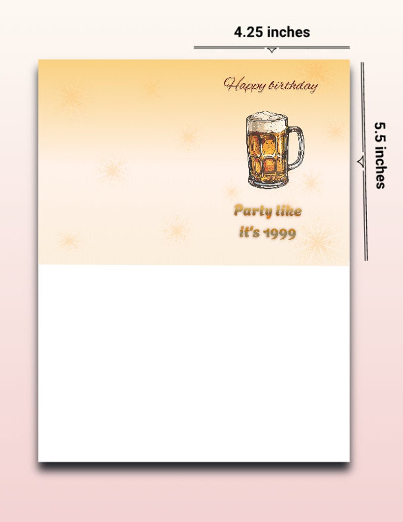 Happy Birthday Card, Digital Card, Printable Card, Party Like It's 1999 ...