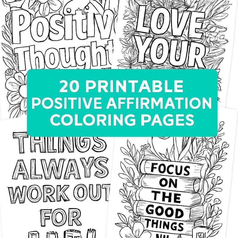 Positive Affirmation Coloring Pages Printable Motivational Quotes ...