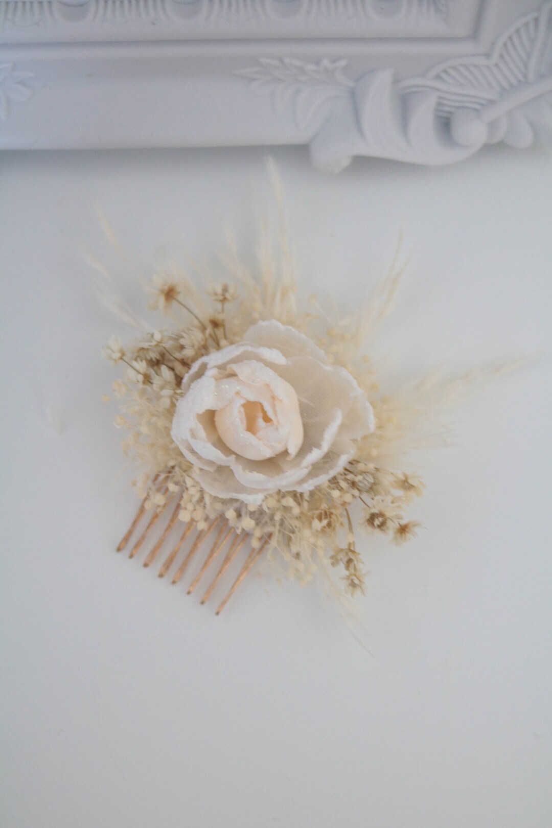 Flower Comb, Bridal Comb, Romantic Flower Decoration, Hair Comb, Mini ...
