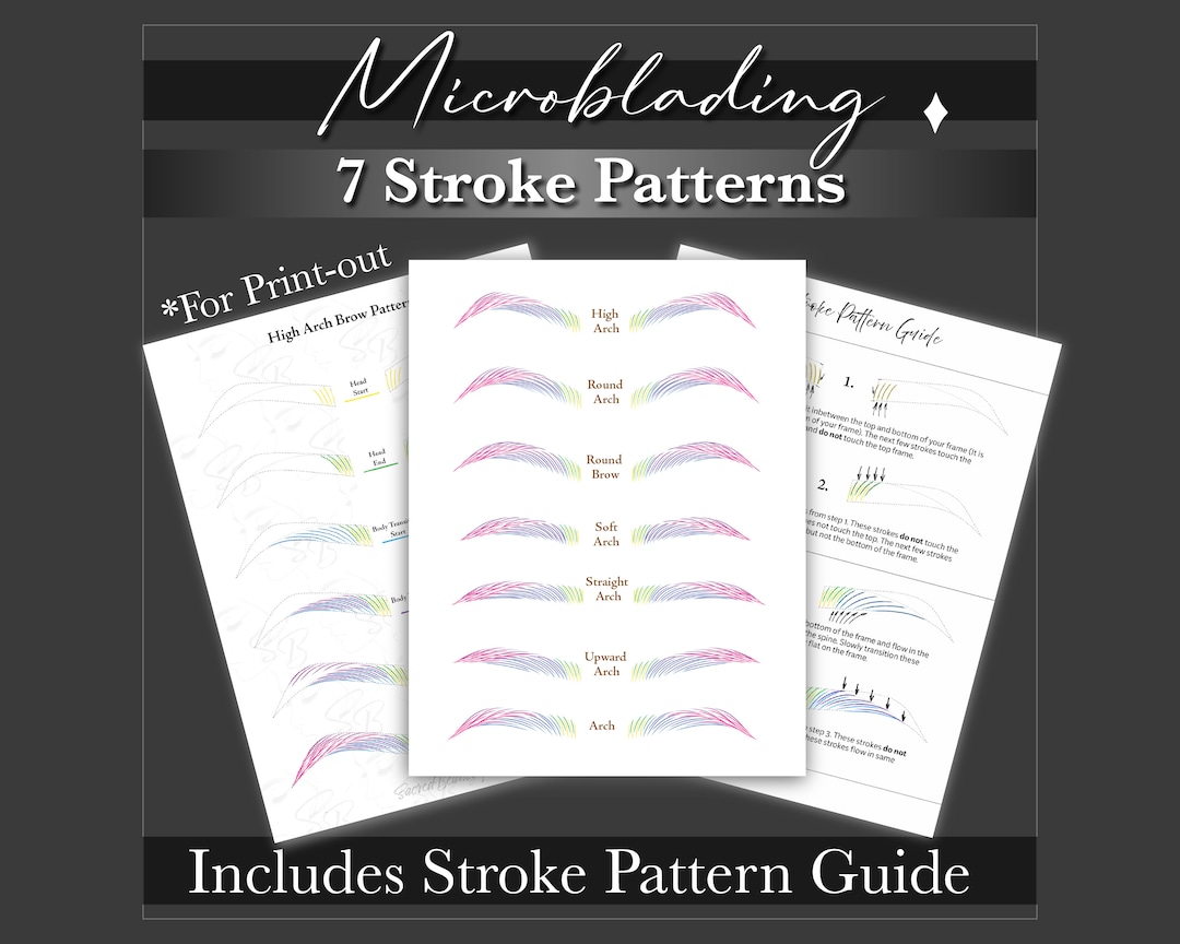 Microblading Brow Stroke Patterns: Practice Guide (PDF Print-out) - Etsy