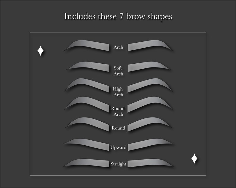 Microblading Training Tools, Brow Shape Stroke Patterns, Nano Blade ...