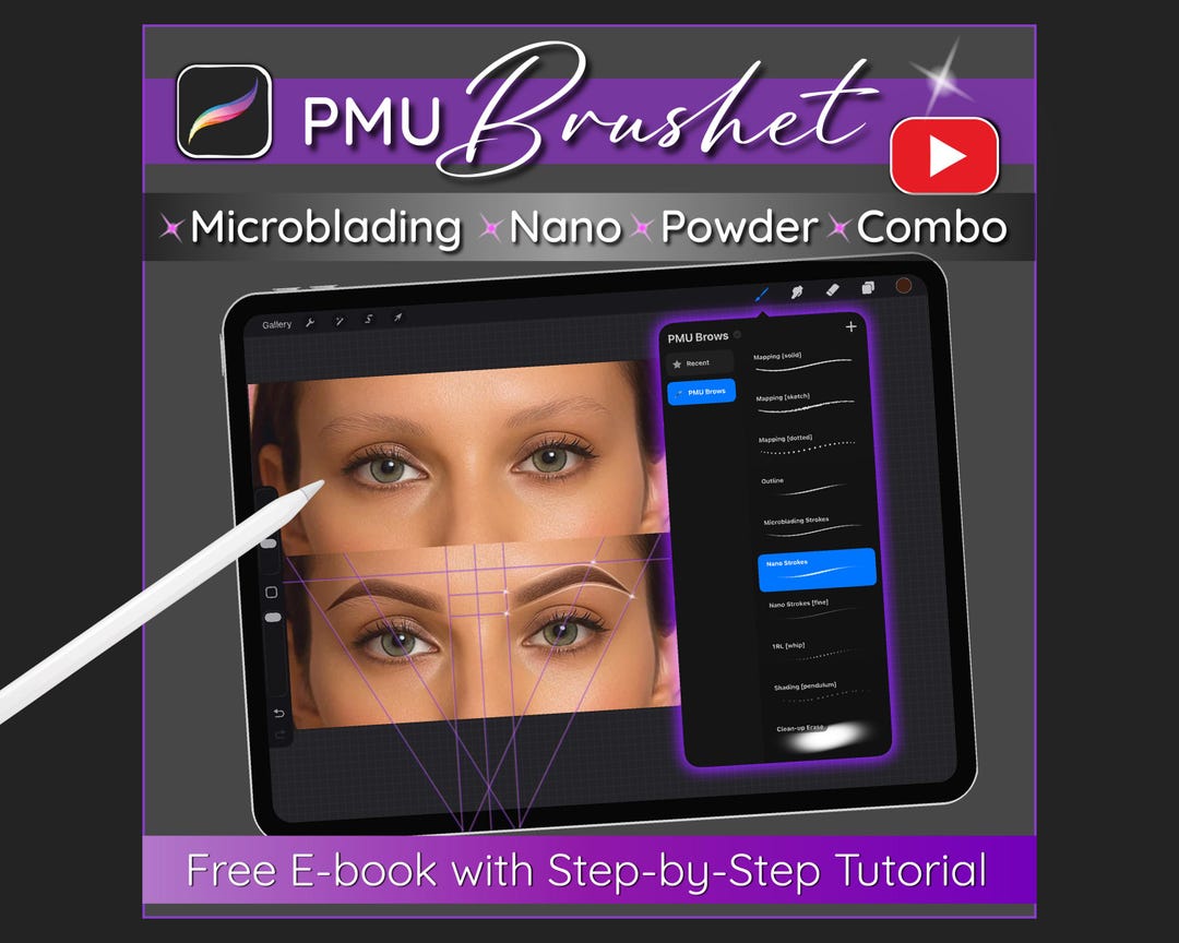 Procreate Brush Set Microblading Training Tools For Beginner And