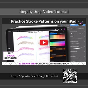 Stroke Patterns for Microblading Using Procreate, Practice Different ...
