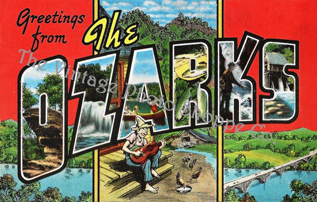 THE OZARKS GREETINGS From - Vintage Postcard Digital Download Image ...