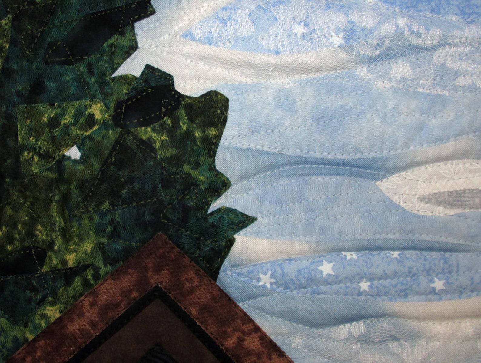 Large Landscape Art Quilt, Fabric Wall Hanging, Fiber Art, Sky, the ...