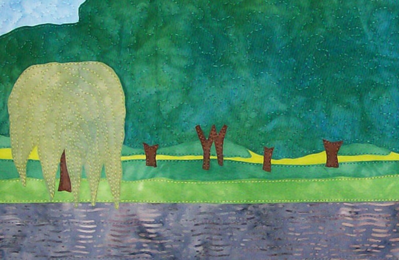 Large Landscape Art Quilt Fabric Wall Hanging Fiber Art - Etsy