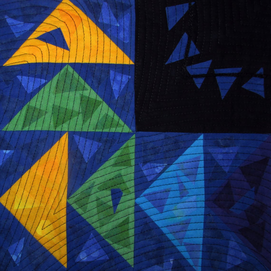 Colorful Abstract Art Quilt, Fabric Wall Hanging, Fiber Art ...