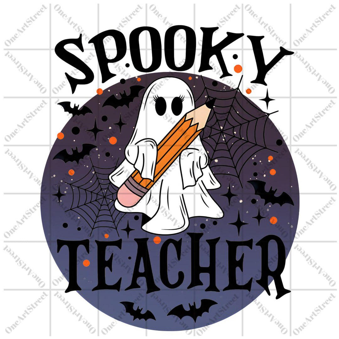 Spooky Teacher Png, Halloween Png, Cute Ghost Png, Spooky Vibes Png ...