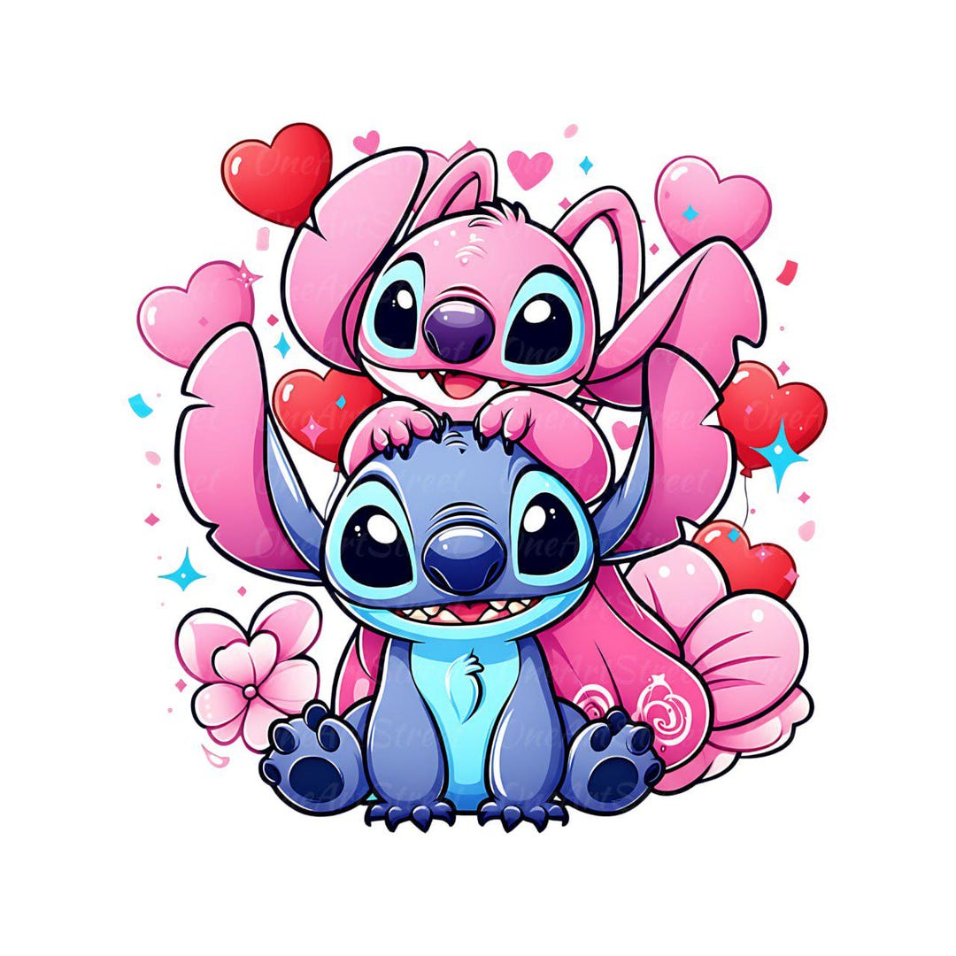 Stitch and Angel Png, Stitch and Angel Clipart, Stitch Love Design ...