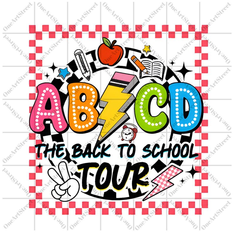 Retro Teacher Tour Png, ABCD Teacher Tour Png, Back to School, End of ...