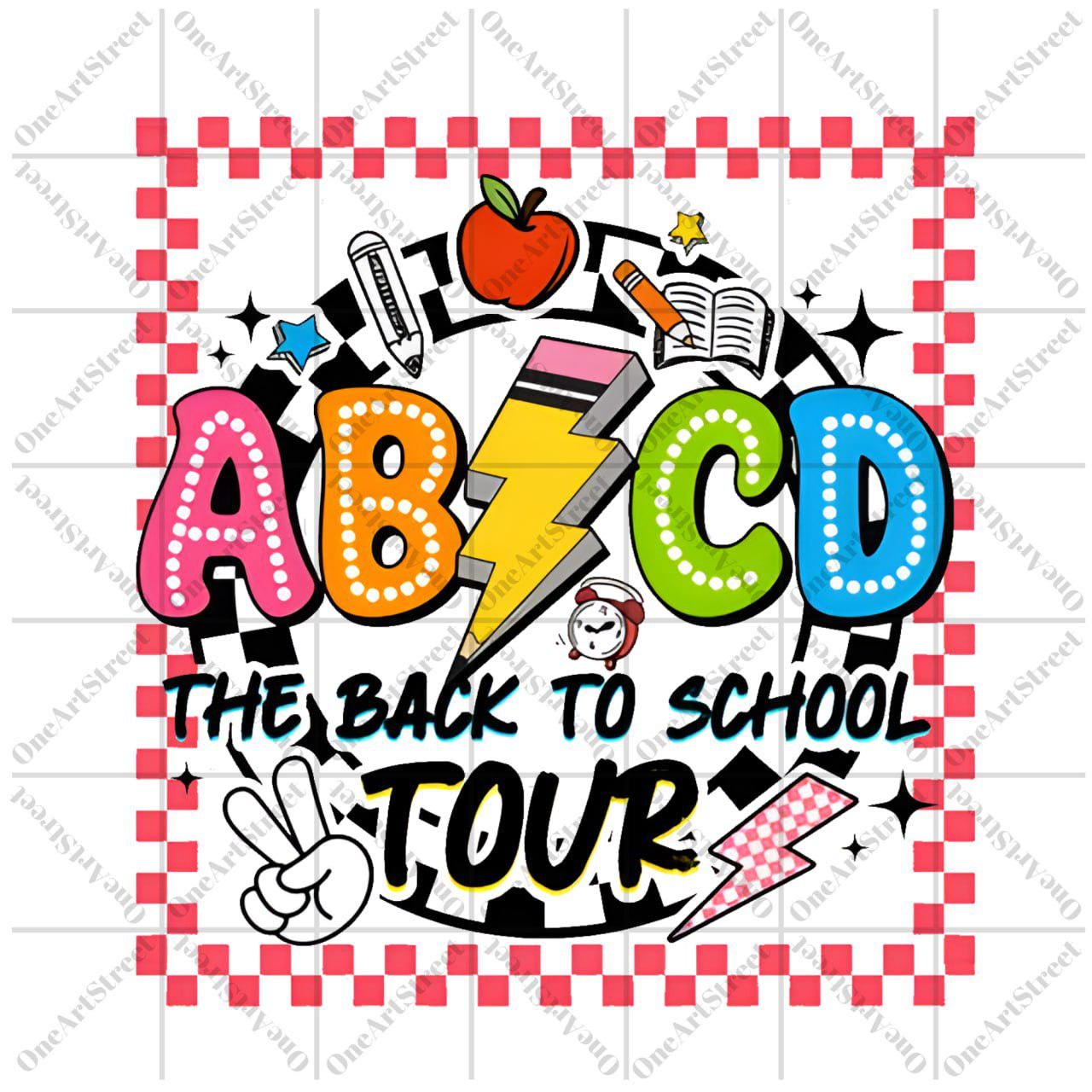 Retro Teacher Tour Png, ABCD Teacher Tour Png, Back to School, End of ...