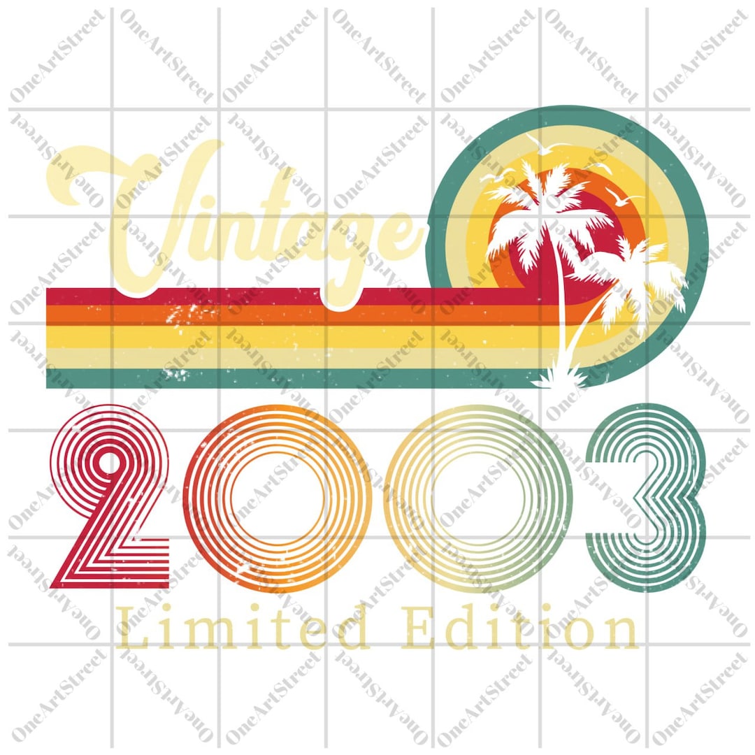 Vintage 2003 Birthday Retro Design (PNG, SVG) - Etsy