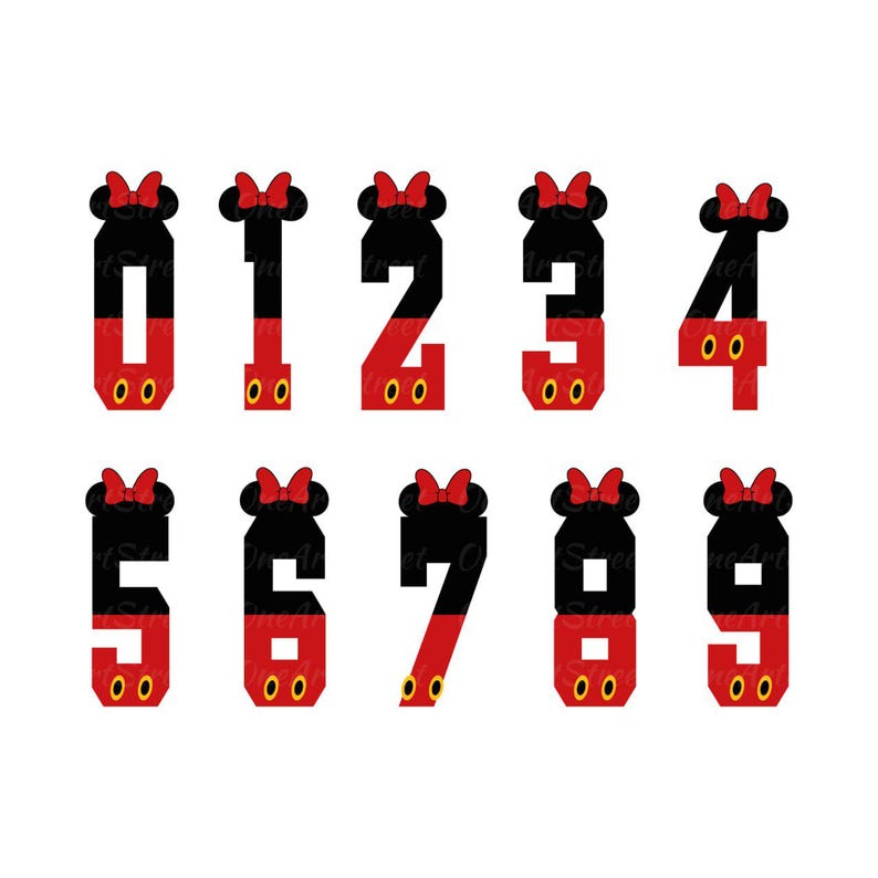 Mickey and Minnie Mouse Font, Disney Alphabet Numbers (SVG PNG ...