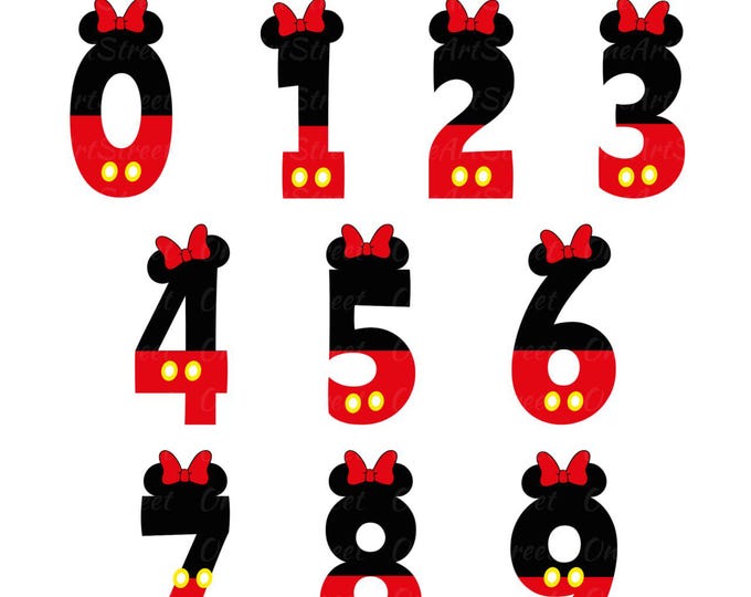 Happy Birthday Minnie Mouse Png, Birthday Numbers, Mickey Mouse Numbers ...