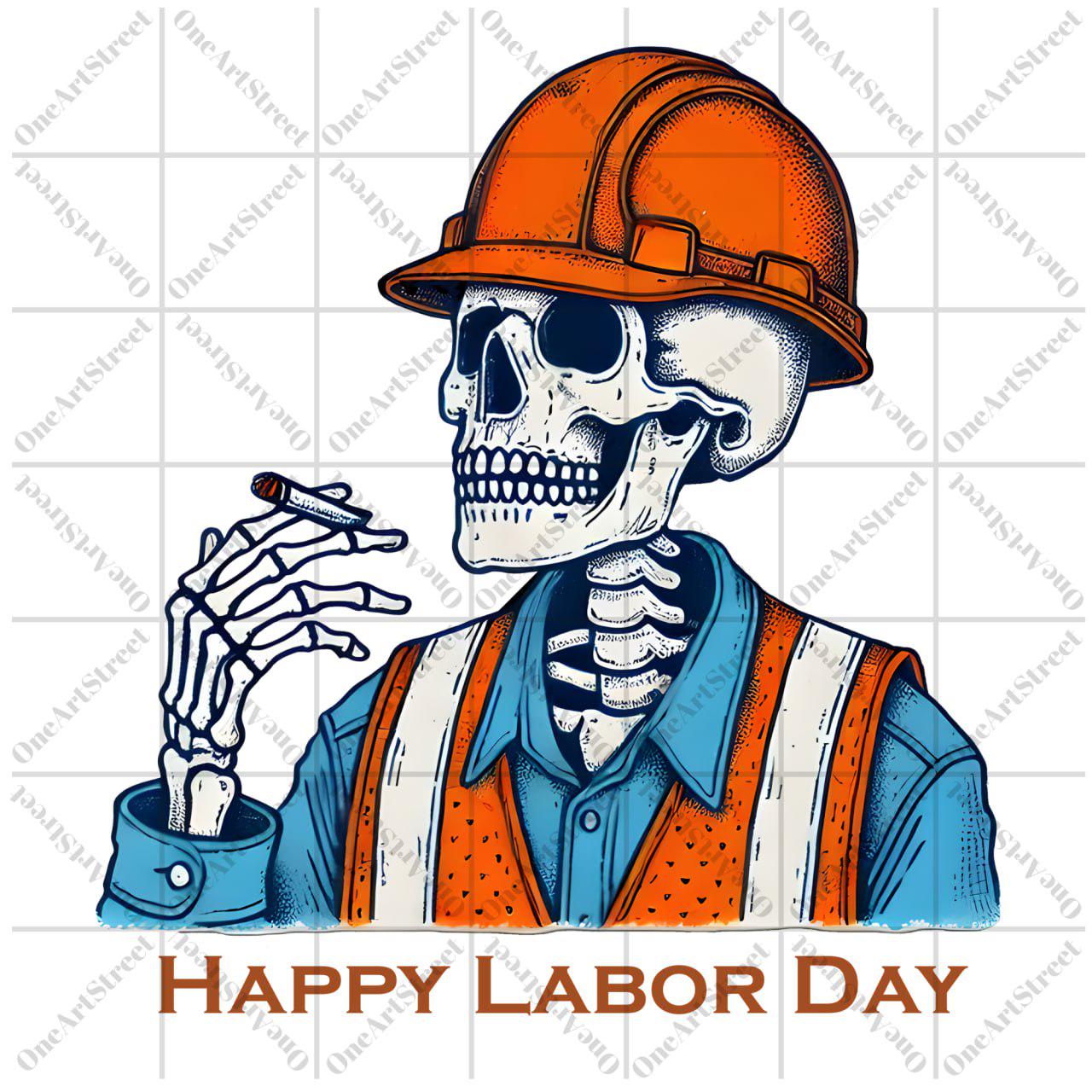 Happy Labor Day Skeleton Png, Labor Day Svg, Funny Labor Day Svg, Labor ...