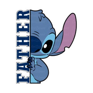Stitch Dad SVG PNG Bundle: Alien Father's Day Clipart (digital Download ...
