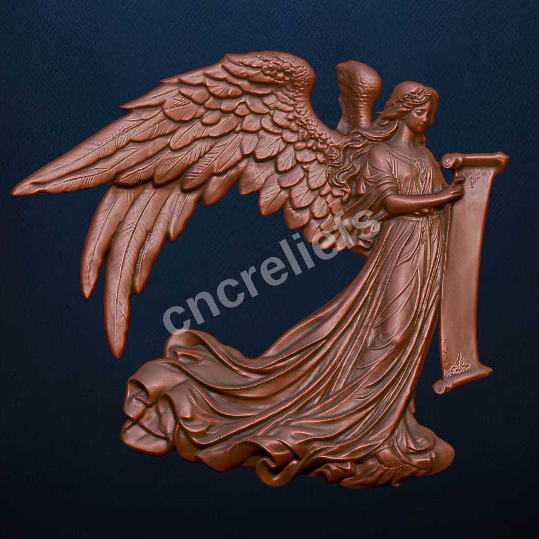 Angelic Sculpture 3D Model STL File for CNC Carving & 3D Printing ...
