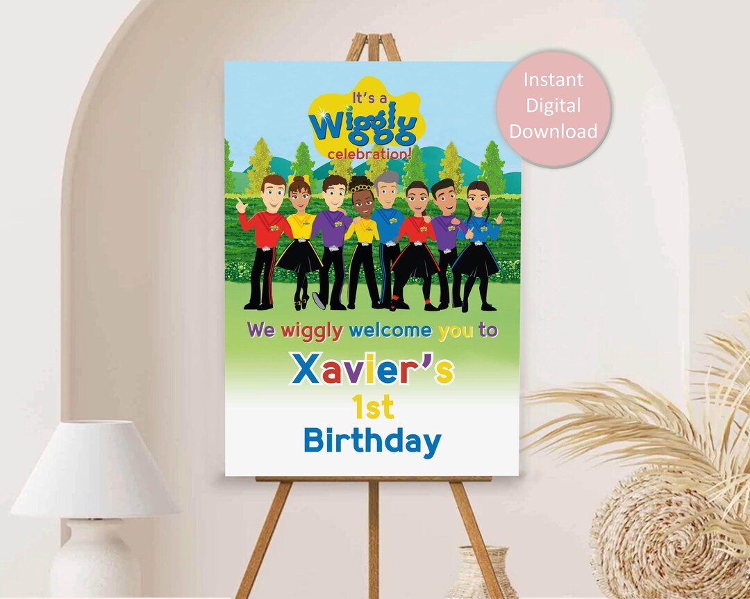 Wiggles Welcome Sign, Editable Birthday Sign, Wiggles Poster Decoration ...