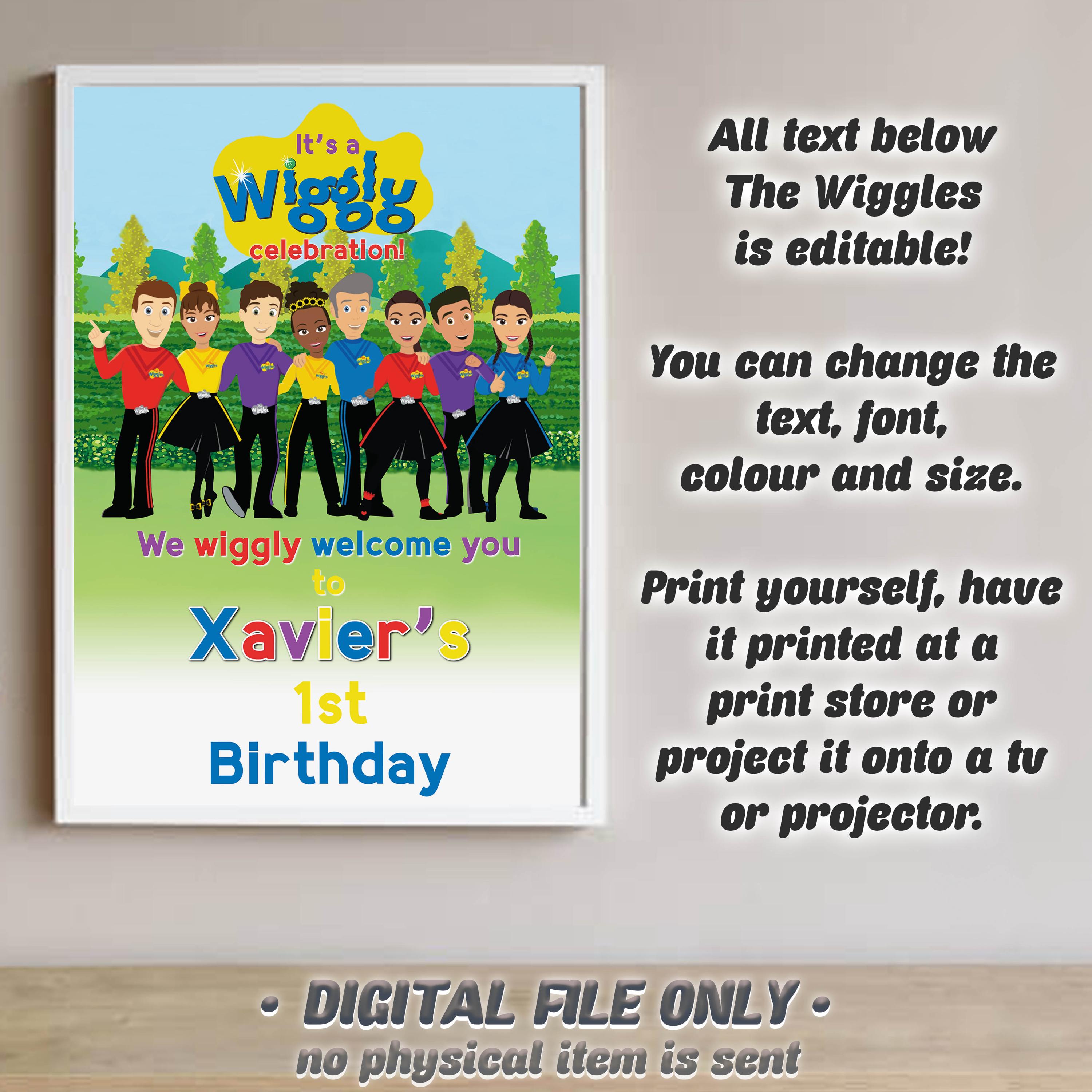 Wiggles Welcome Sign, Editable Birthday Sign, Wiggles Birthday Welcome ...