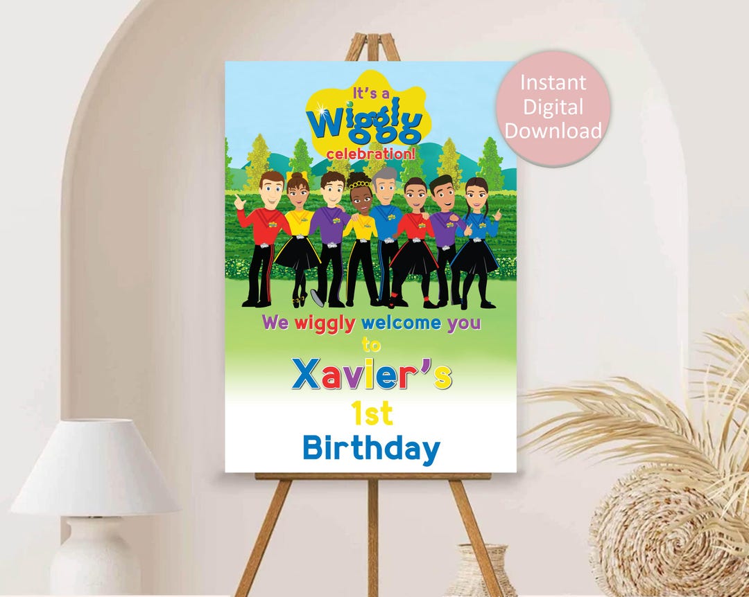 Wiggles Welcome Sign, Editable Birthday Sign, Wiggles Birthday Welcome ...