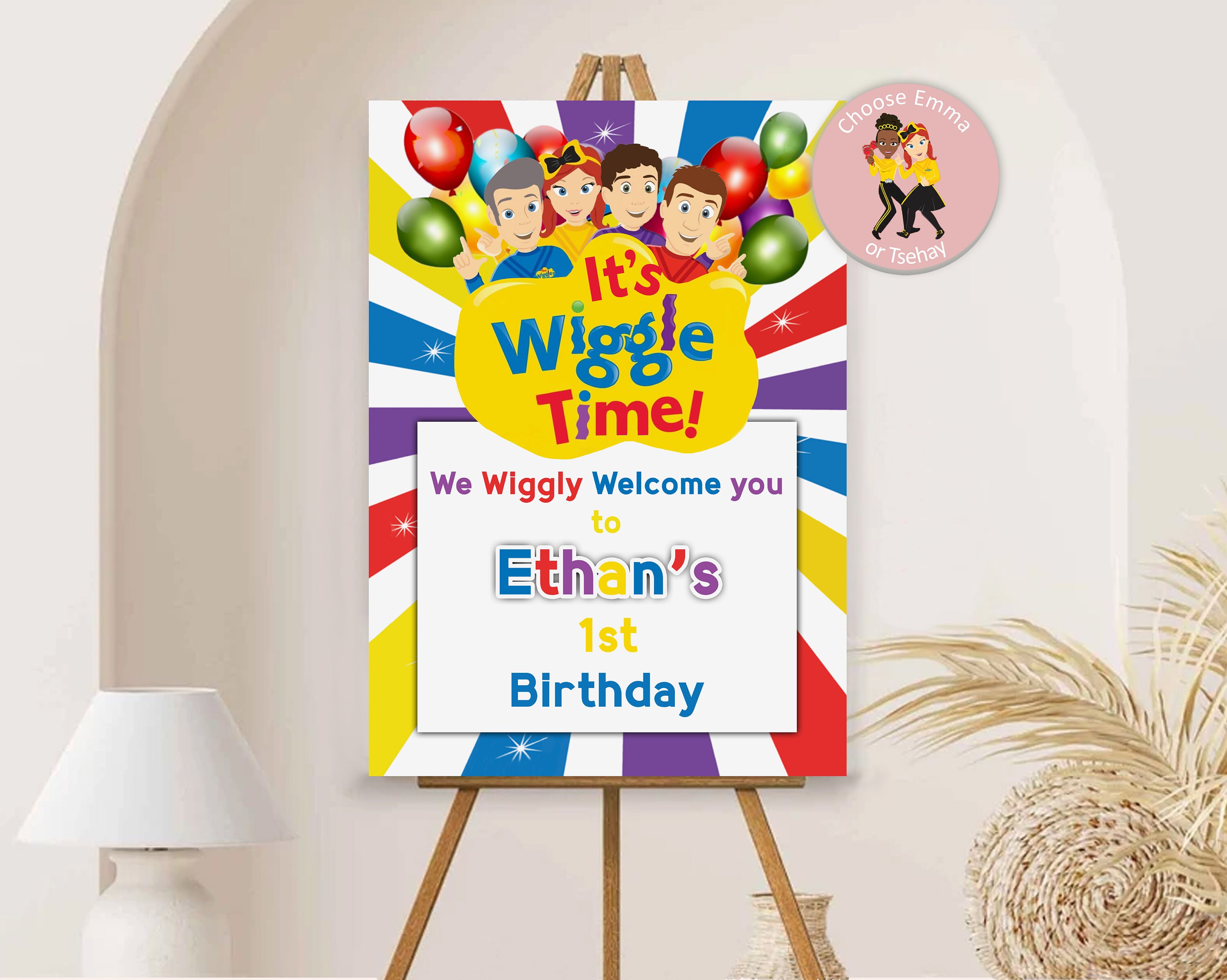 Wiggles Welcome Sign, Editable Birthday Sign, Wiggles Birthday Welcome ...