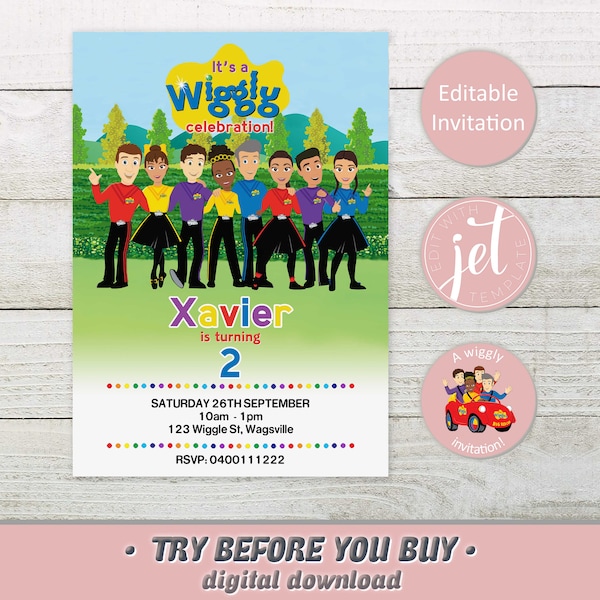 The Wiggles Birthday Invitation - Etsy Australia
