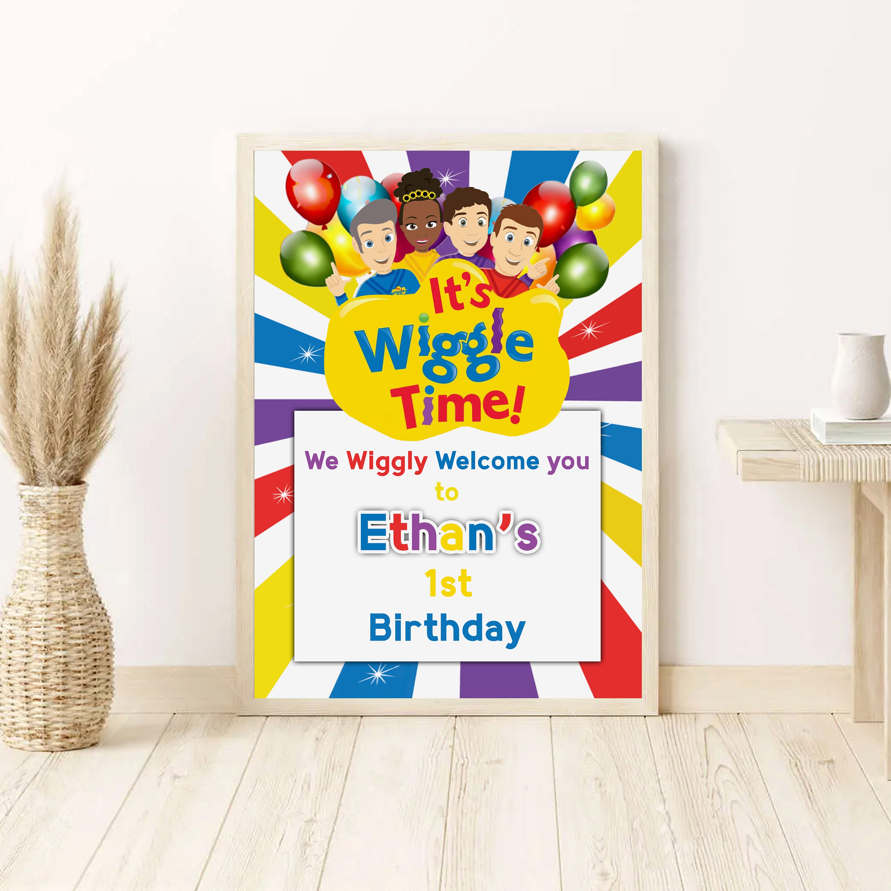 Wiggles Welcome Sign, Editable Birthday Sign, Wiggles Birthday Welcome ...
