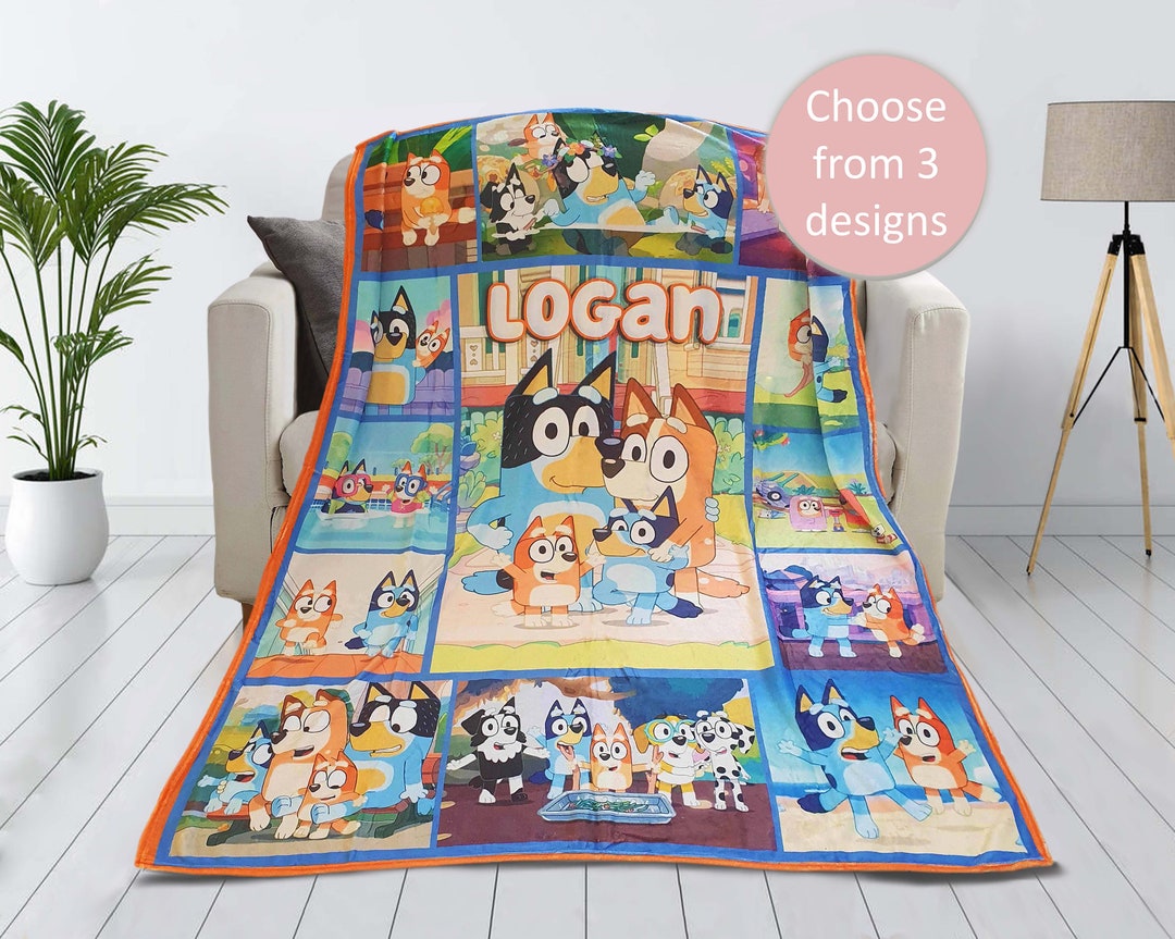 Bluey Blanket, Personalised Kids Bedding, Custom Blanket, Made to Order ...