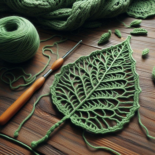 Crochet Leaf - Etsy
