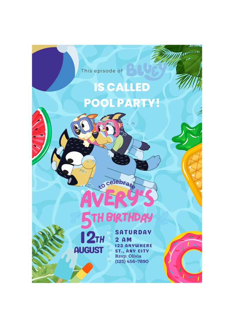 Bluey Pool Party - Etsy