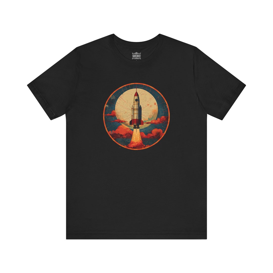 Unisex Jersey Tee Mosaic Rocket Ship T-shirt, Space and Sky Image Tee ...