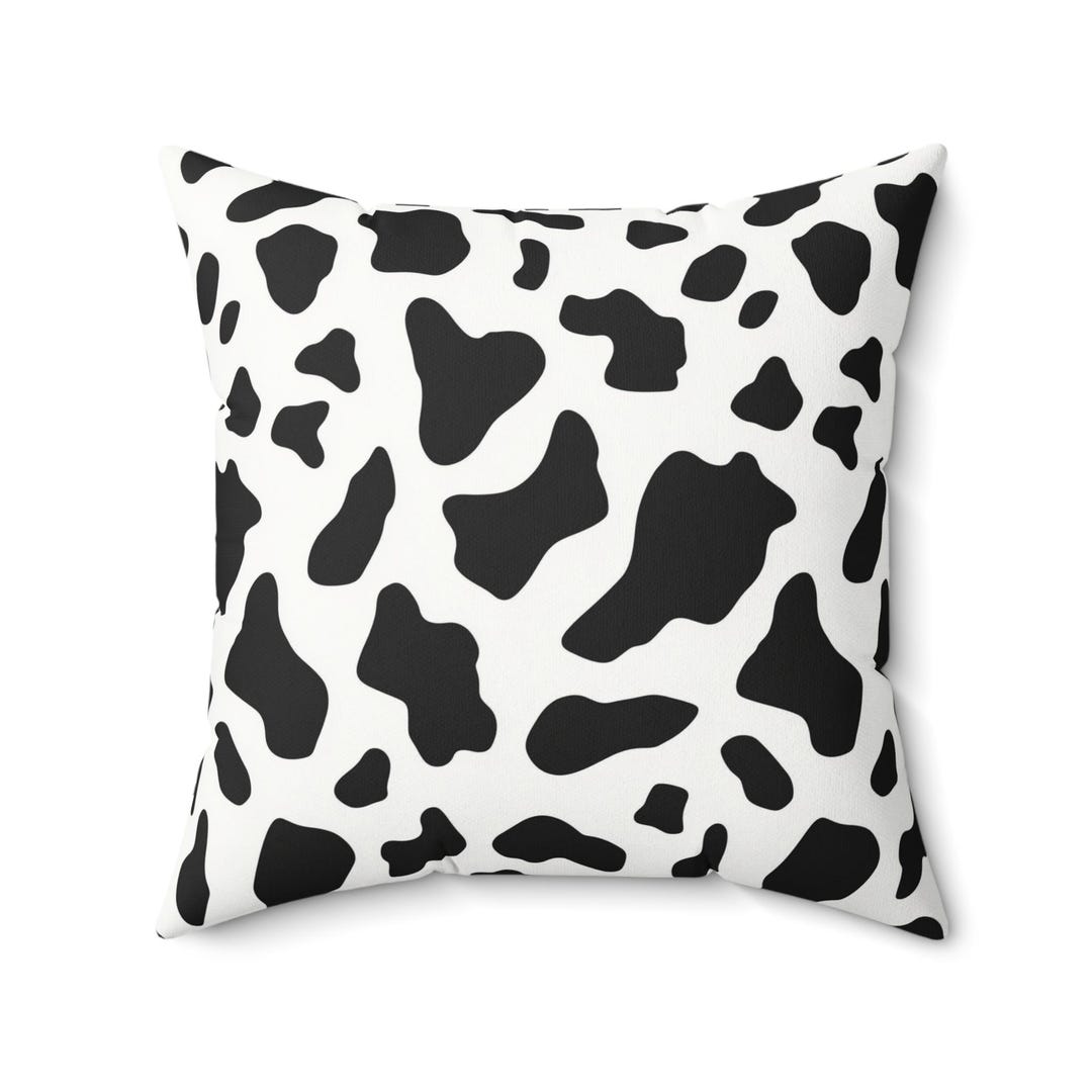 Cow Print Faux Suede Pillow, Farmhouse Animal Decor - Etsy