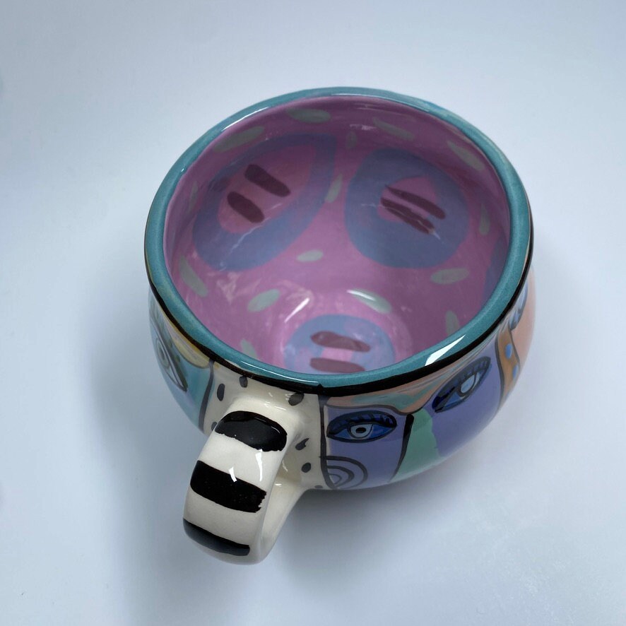 Vintage Wendy Ide Williams Postmodern Studio Ceramic Faces Mug - Etsy