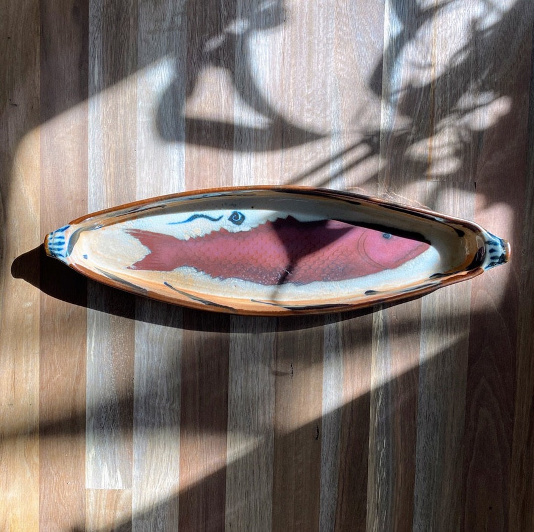 Narrow Eclectic Ceramic Serving Platter by Bruce Gholson - Etsy