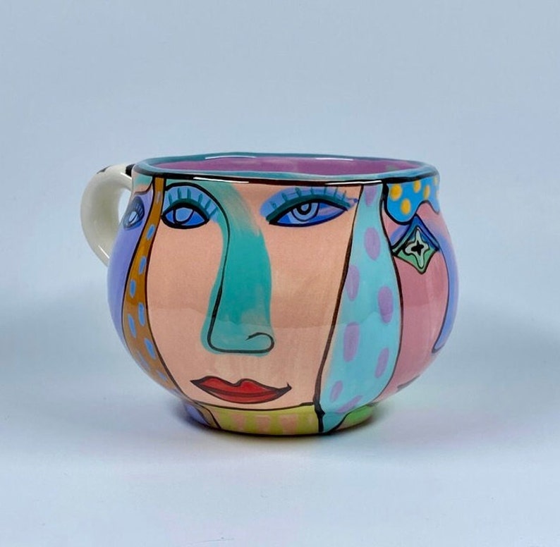 Vintage Wendy Ide Williams Postmodern Studio Ceramic Faces Mug - Etsy
