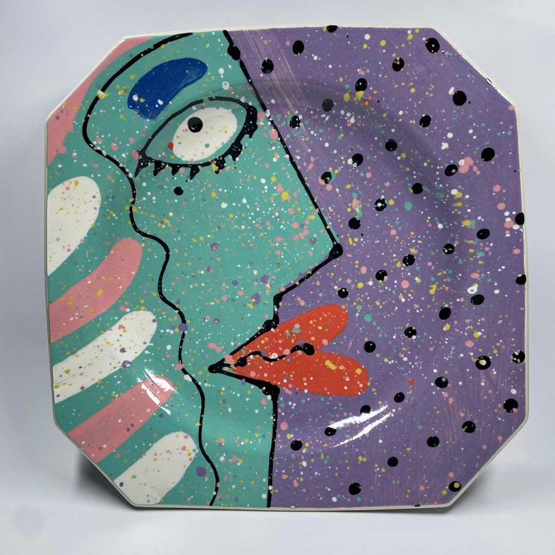 Les Lawrence Vintage Studio Ceramic Plate 12" 1991 - Etsy