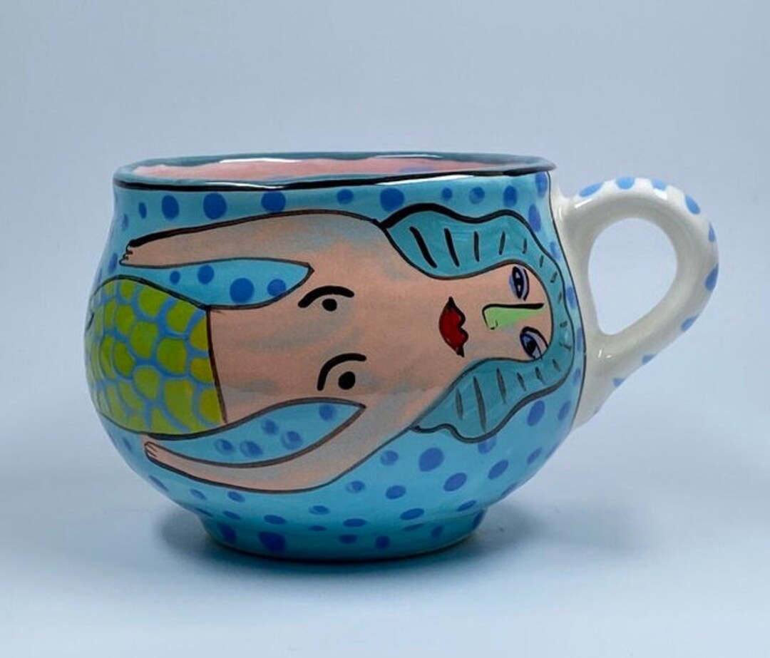 Vintage Wendy Ide Williams Postmodern Studio Ceramic Mermaid Mug - Etsy