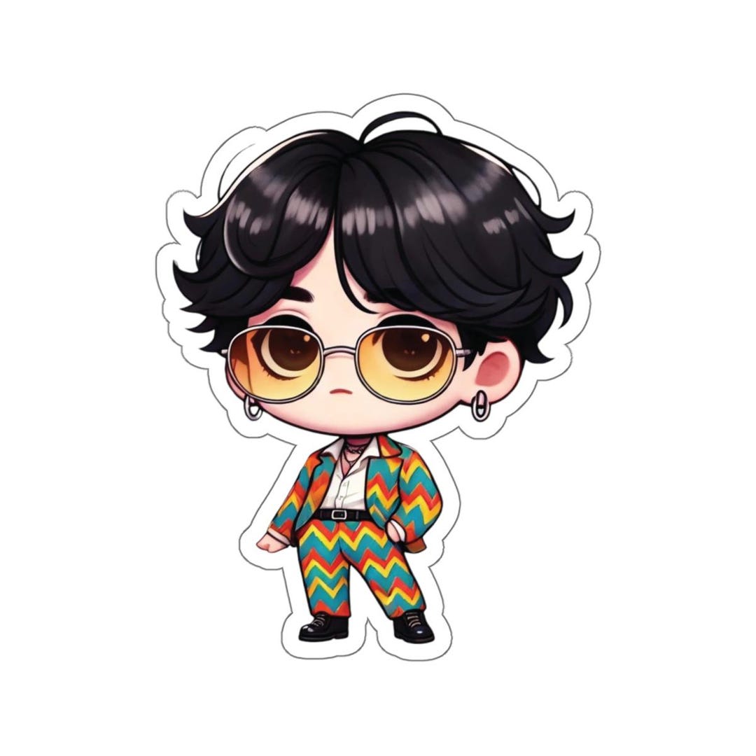 Chibi Style Kiss-cut Suga Inspired Sticker - Cute Anime Decor ...