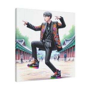 Suga Inspired Canvas Print - Ddaeng BTS Art, Eco-friendly Matte With ...