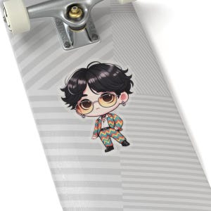Chibi Style Kiss-cut Suga Inspired Sticker Cute Anime Decor & Aesthetic ...